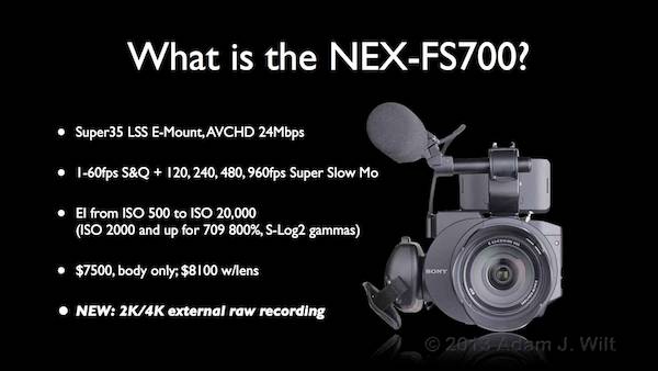 Sony NEX-FS700 in the Raw